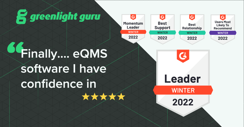 Customers Rank Greenlight Guru As Leading QMS Software on G2 For 13th Consecutive Quarter